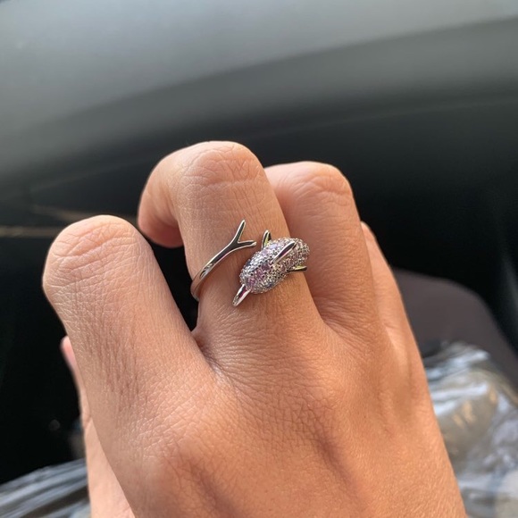 lolas_boutique_ | Jewelry | 925 Silver Dolphin Ring Adjustable Pink ...